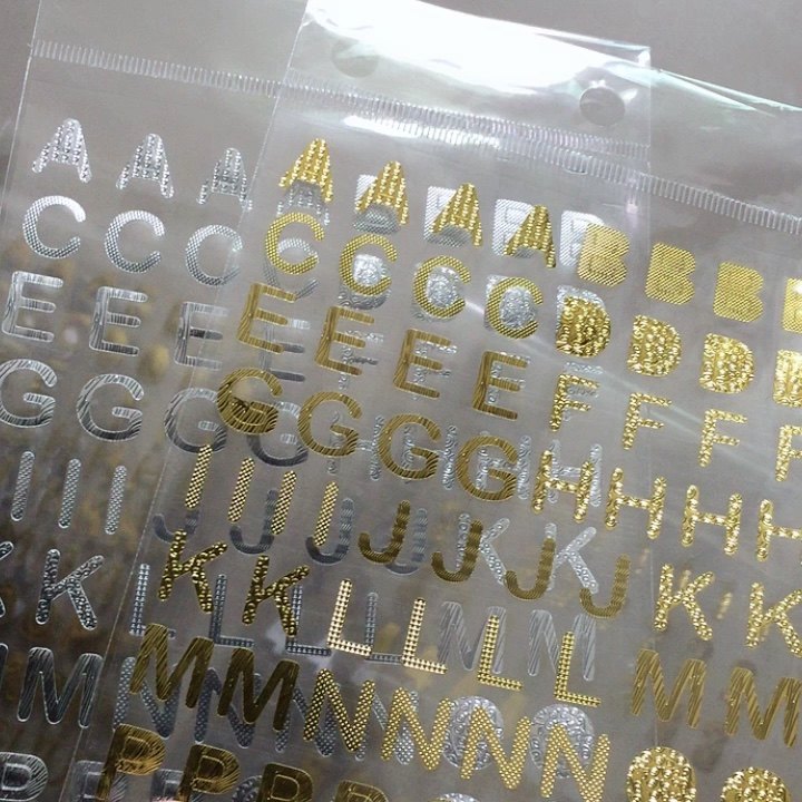 Strong Self Adhesive Gold Foil Paper Number Alphabet Sticker Paper ...