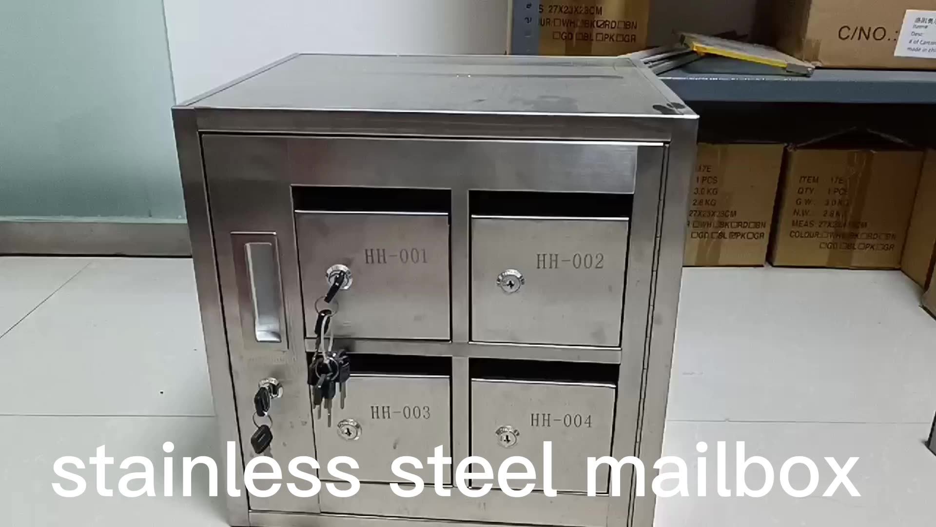Large Outdoor Metal Stainless Steel Package Delivery Box Apartment ...