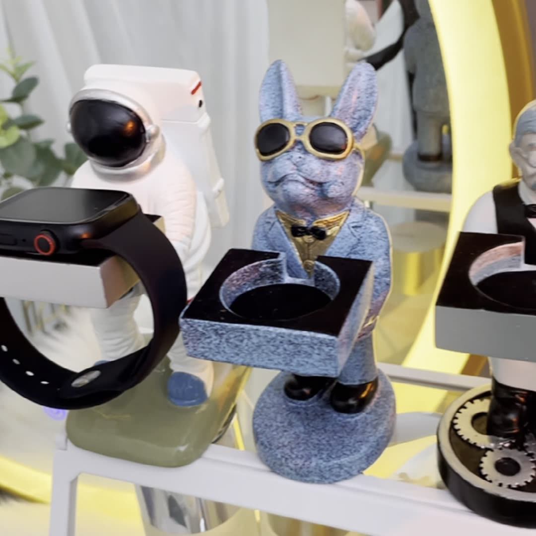 无线手表充电器支架创意太空人宇航员iwatch充电底座收纳置物架托-阿里巴巴