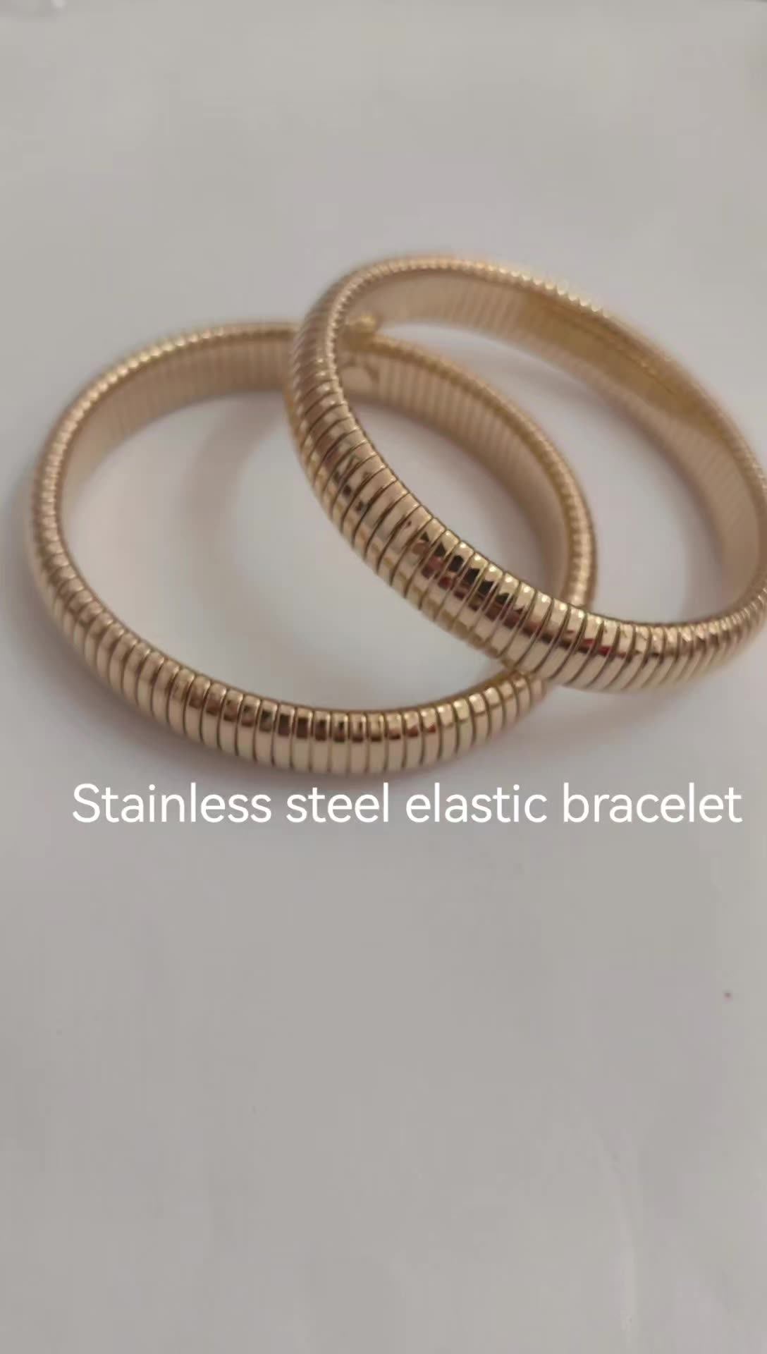 18k Pvd Gold Plated Spring Bracelet Chunky Snake Chain Fashion Jewelry ...