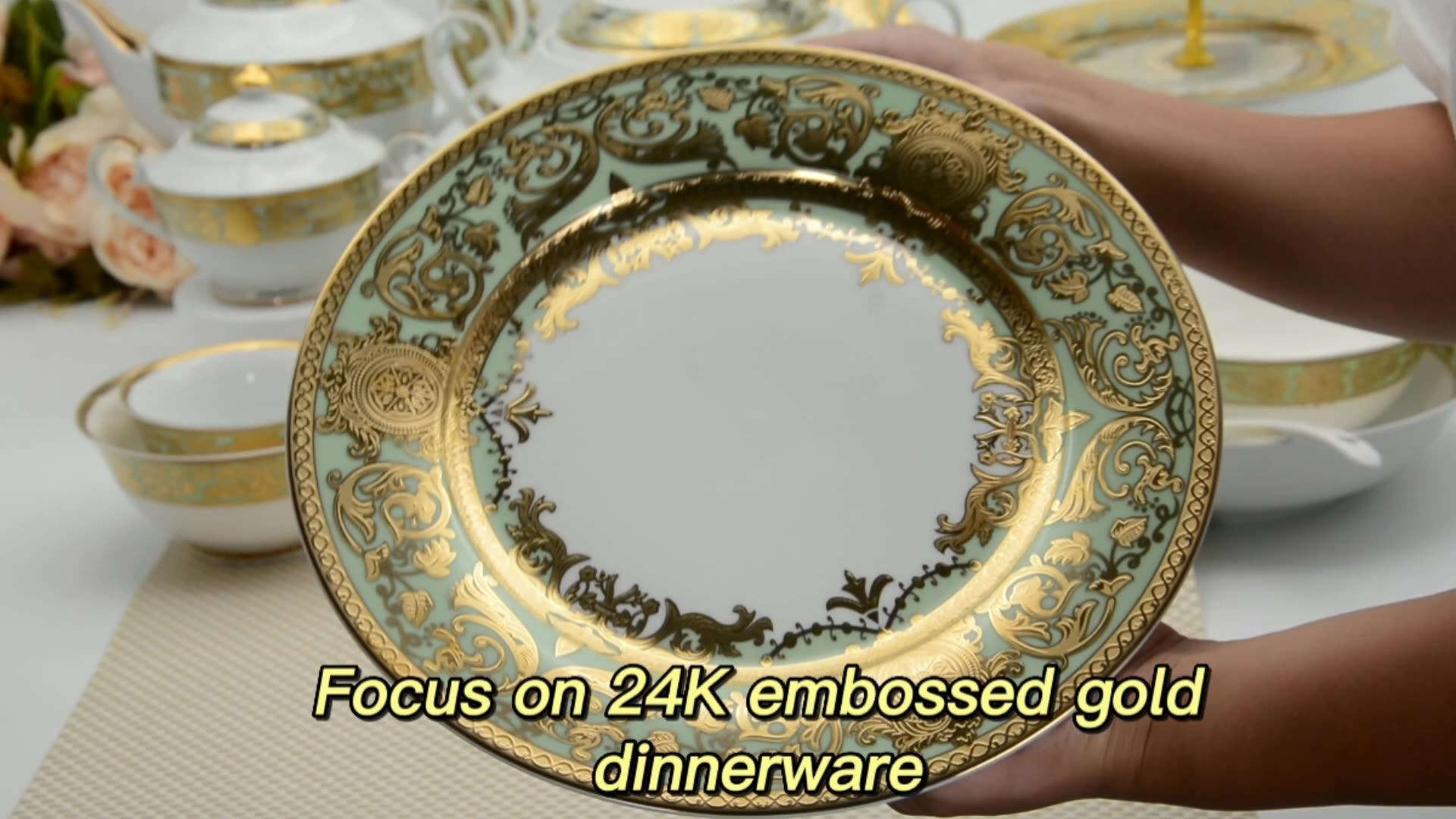 98 Pcs Home Decoration Festival Party Use 24k Embossed Gold Decoration ...