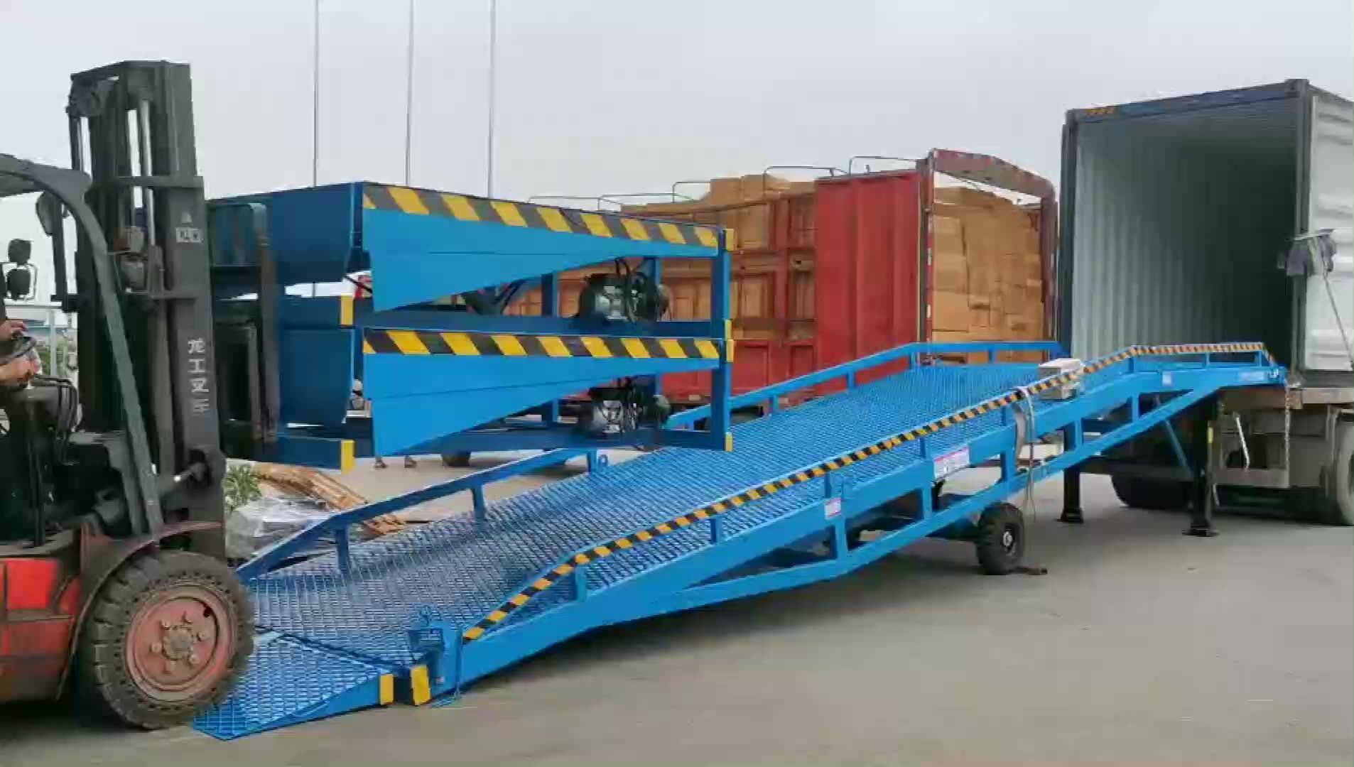 Manual Lifting Portable Loading Dock Ramp Electrical Mobile Yard Ramp ...