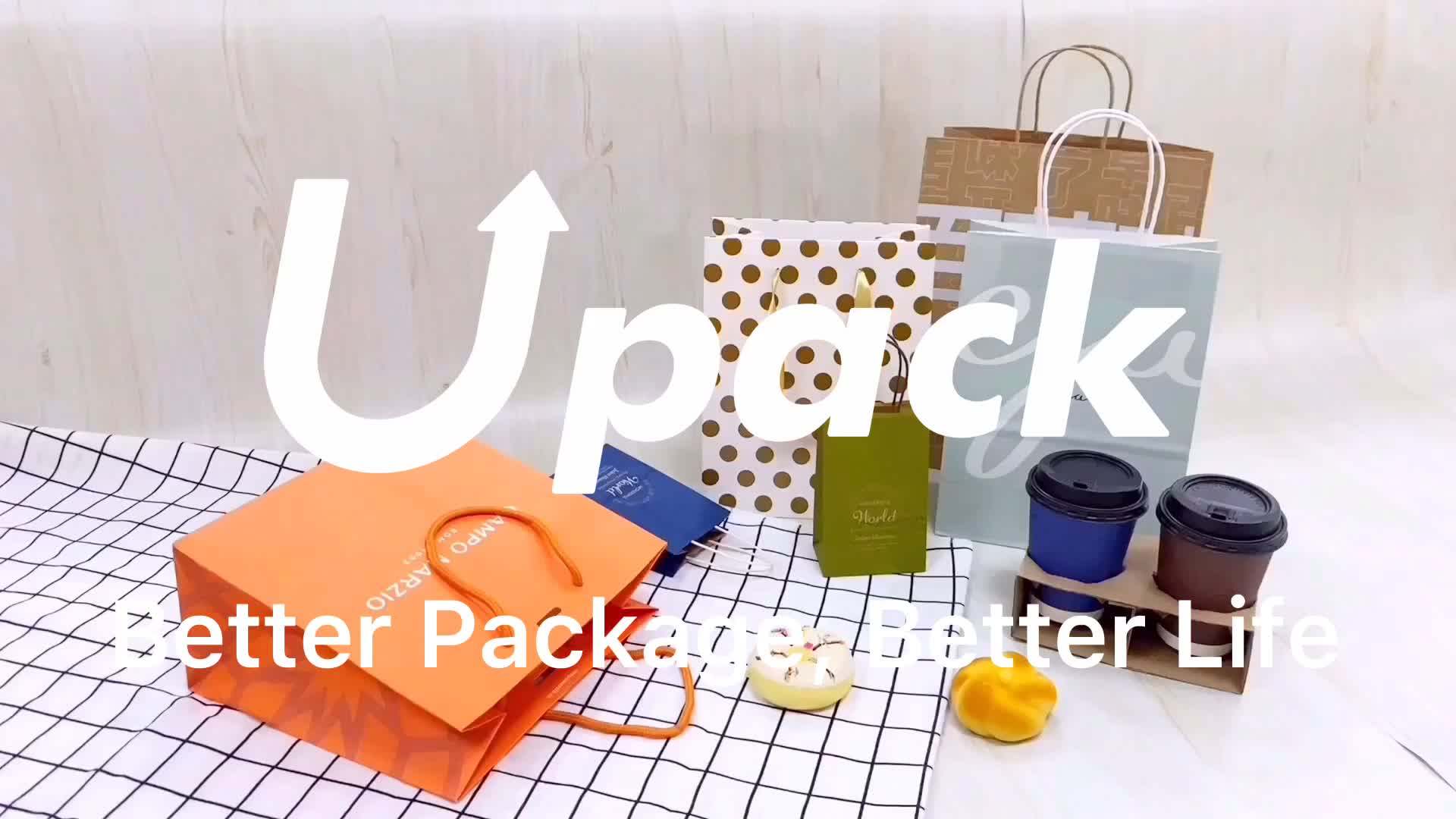 Kraft Material Foldable Recycled Grocery Supermarket Small Flat Handle ...