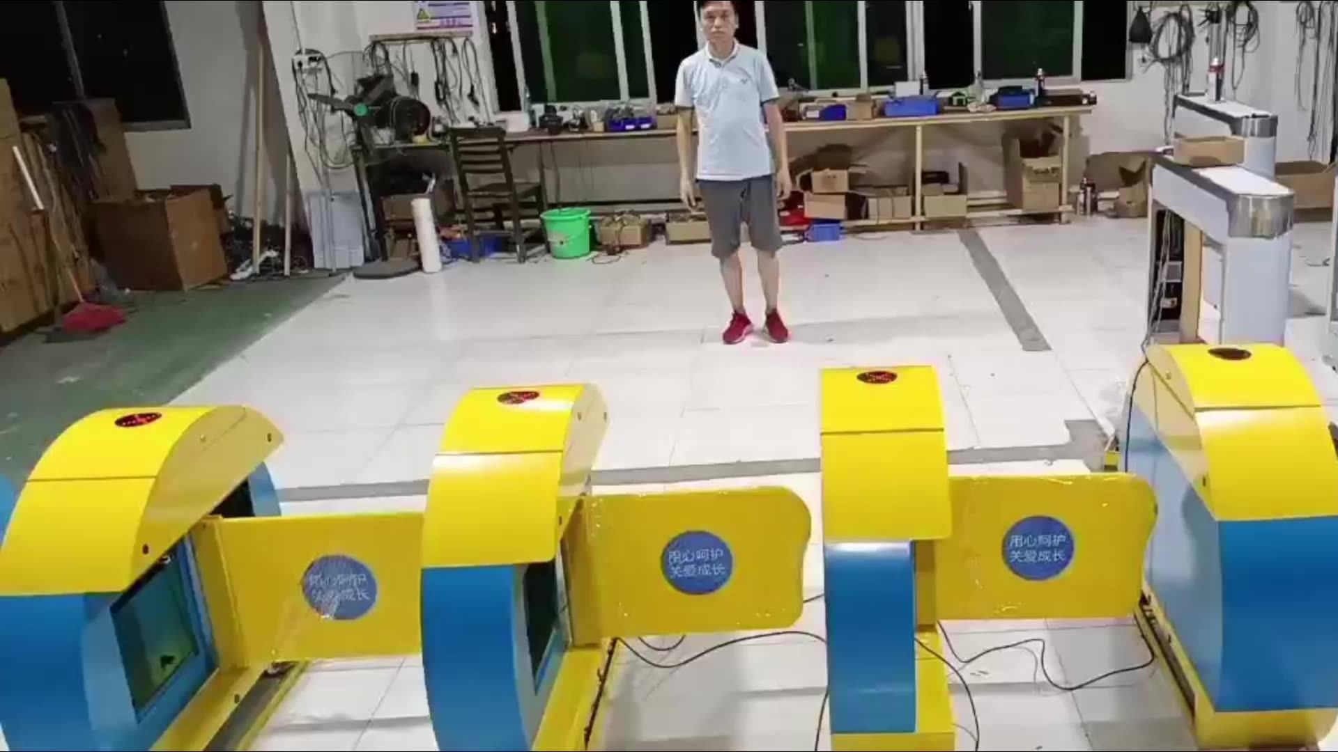 Kindergarten Mobile Access Control Revolving Door Kids Smart Led ...