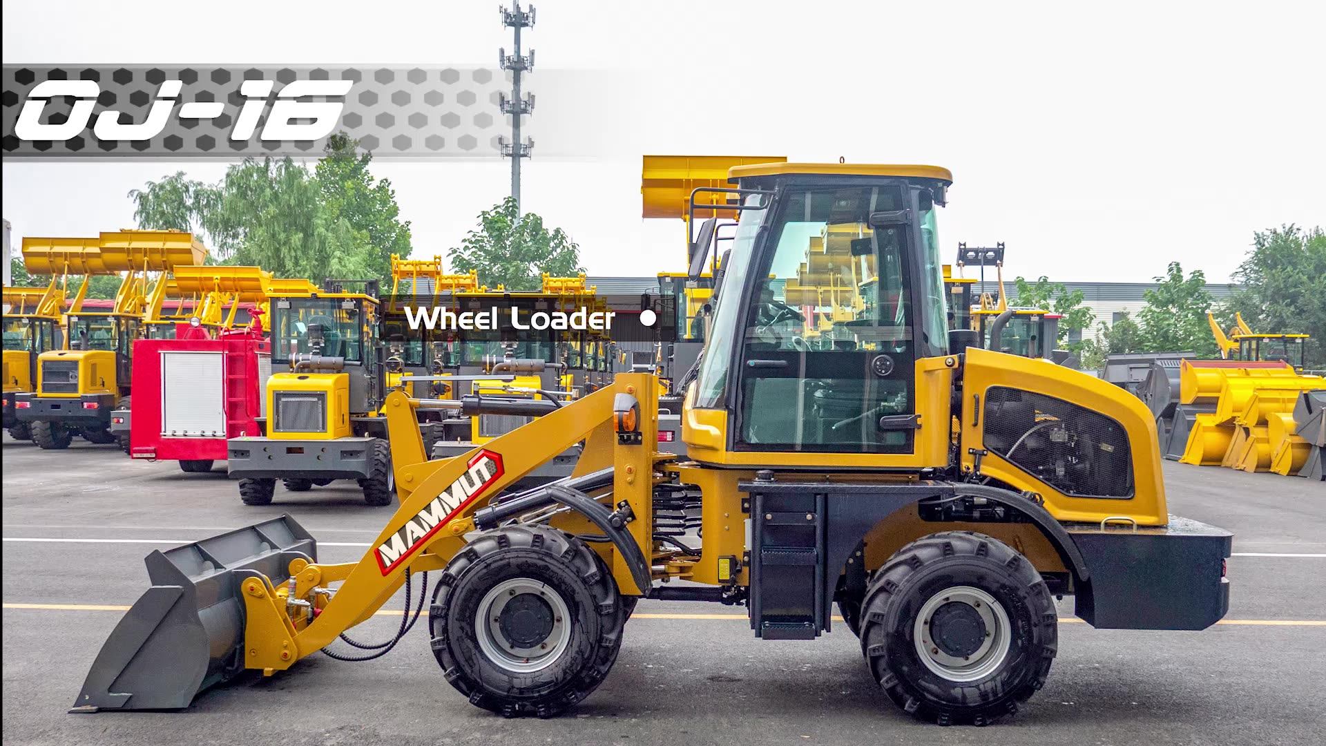 Epa4 Wheel Loader Oj-16 1600kg Construction Earth Moving Machinery Four ...