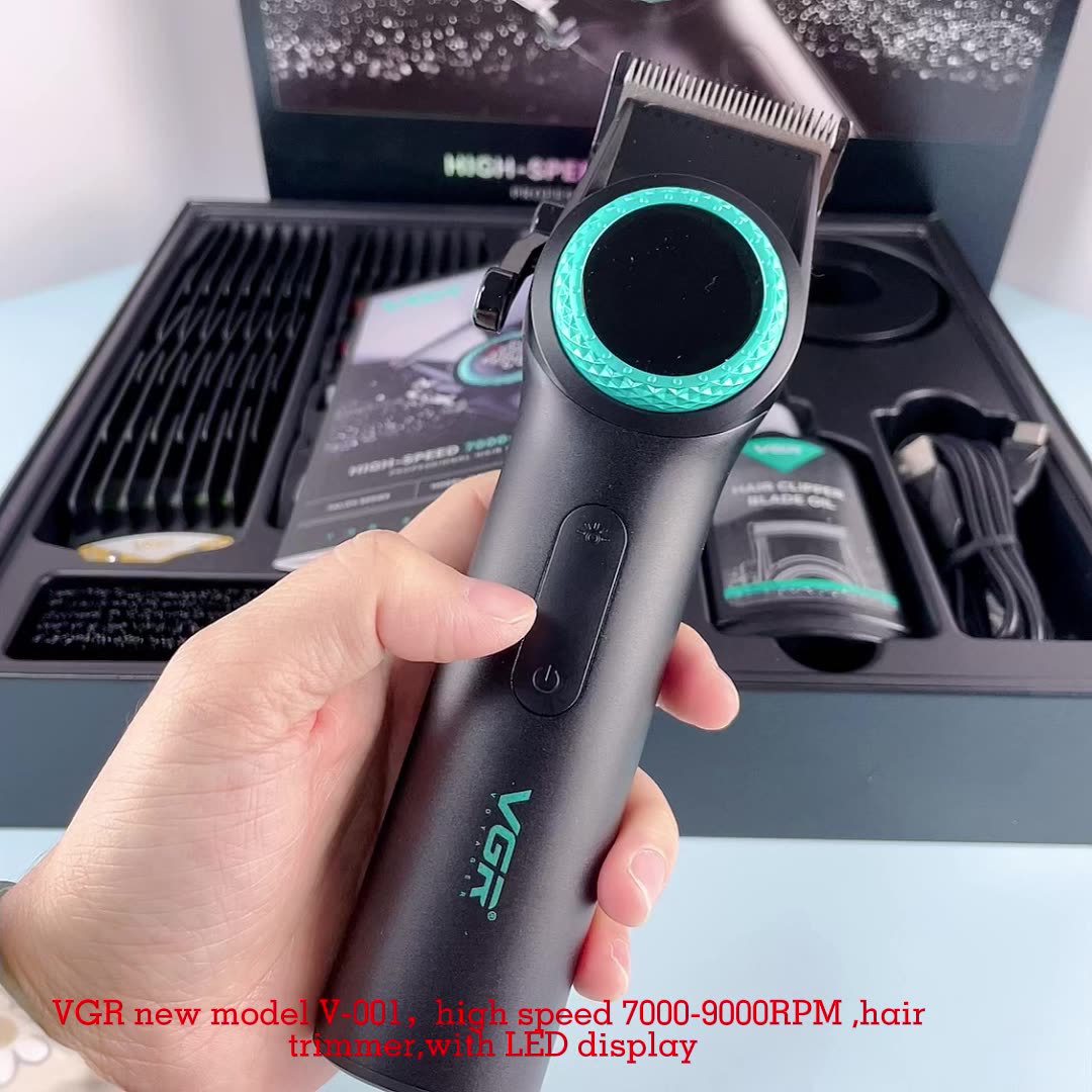 Vgr V-001 New Model Metal Professional Rechargeable Electric Hair Trimmers Barber Cordless Hair ...