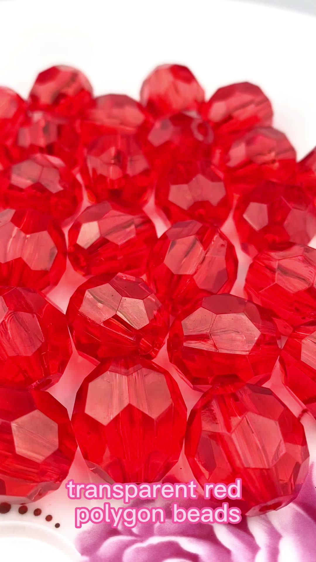 Rts 20mm Transparent Polygon Multifaceted Bubblegum Beads For Jewelry ...