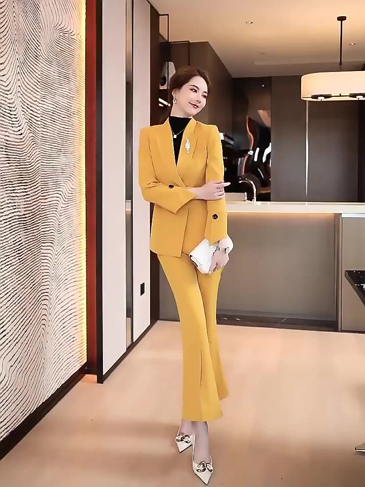 Top Grade Suit Slim Fit Two Pieces Sets Suit Sexy Women Business Formal ...