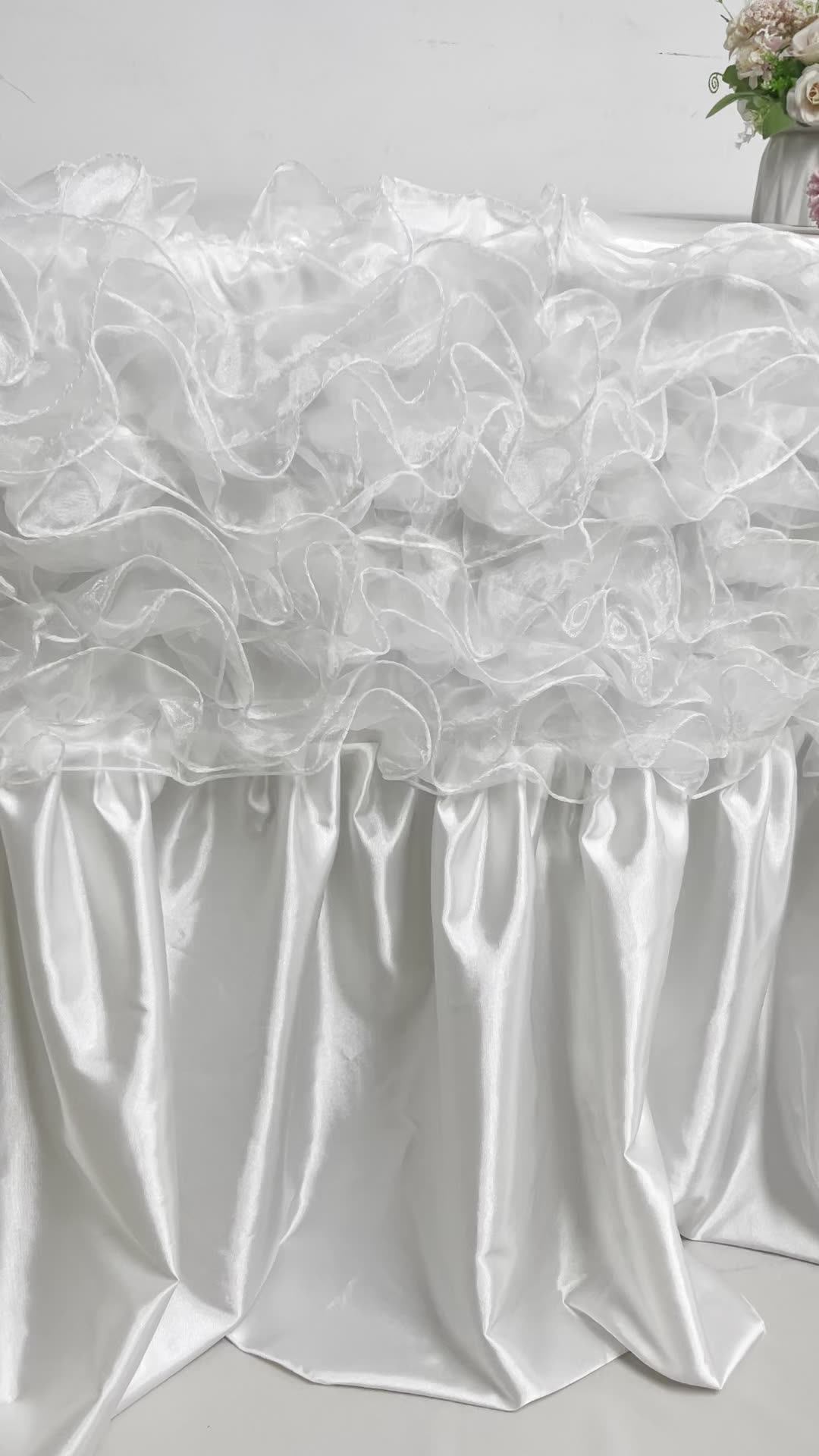 Customized Organza Banquet Table Cloth Wedding Tablecloths Ruffled ...