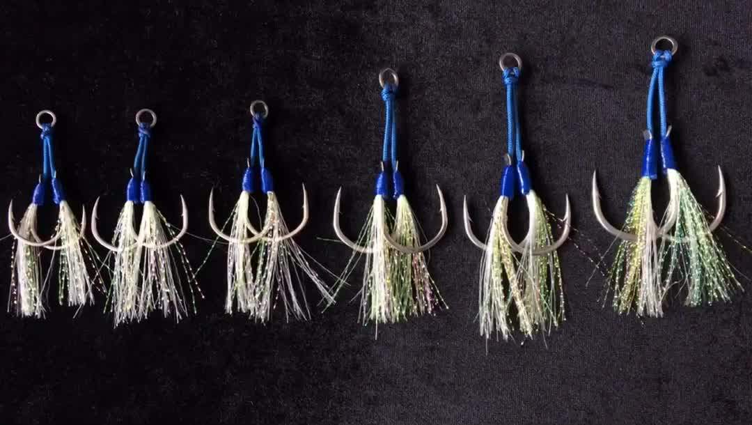 .funadaiko Japanese Hook High Carbon Stainless Steel Double Jig Hook ...