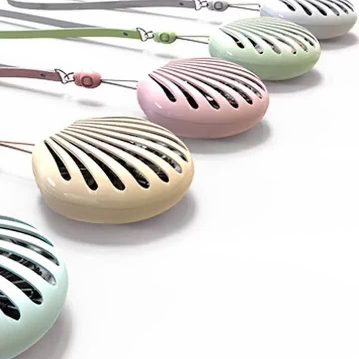 Portable Desktop Small Shell Mirror Dual-use Sling Cooling Fan Mini Led ...