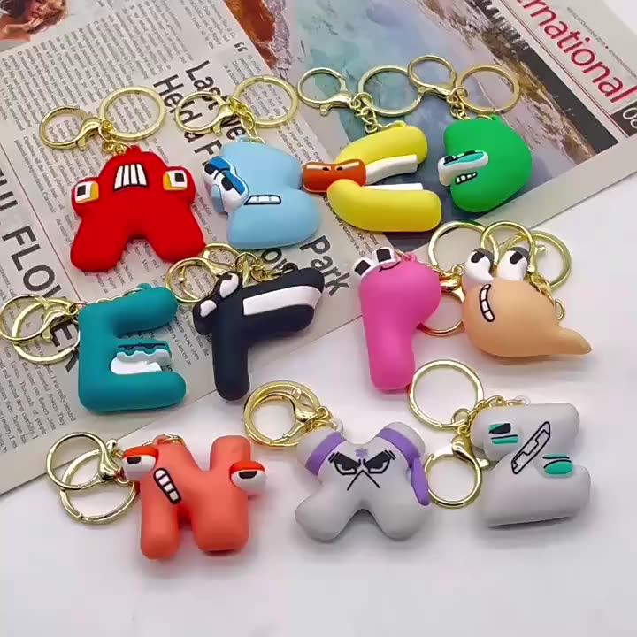 26 Alphabet Legend Keychain Alphabet Lore English Alphabet Pendant ...