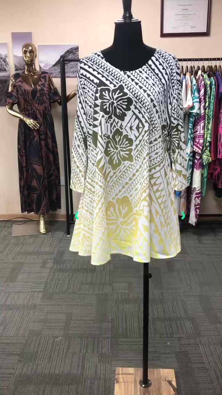 Wholesale Hawaiian Blouse Women Samoan Fiji Tapa Flower Women Shirts ...