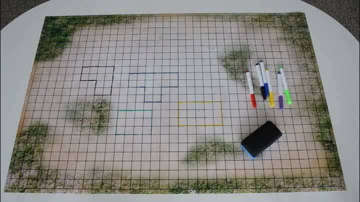 1.6-3b1 Dry Erase Battle Grid Game Table Mat Battlemat Role Playing ...