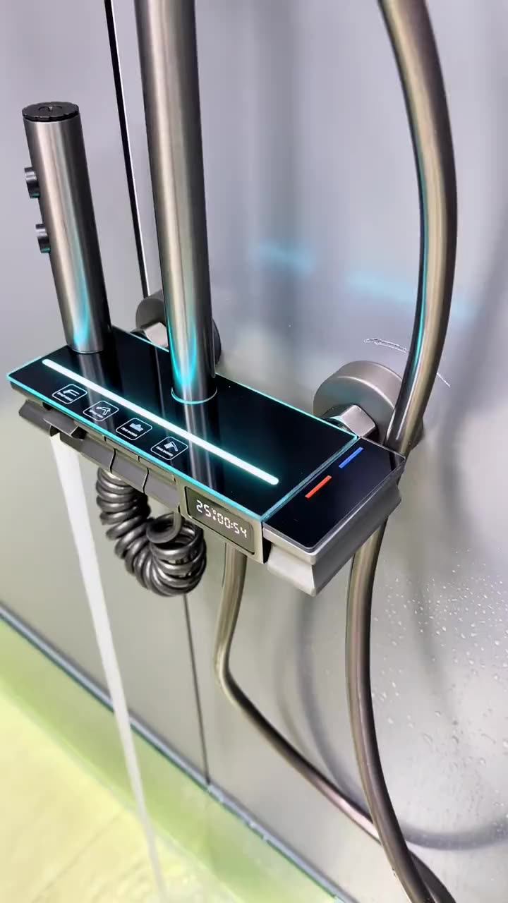 Hot Brass Wall Mounted Shower Digital Atmosphere Light Piano Digital ...