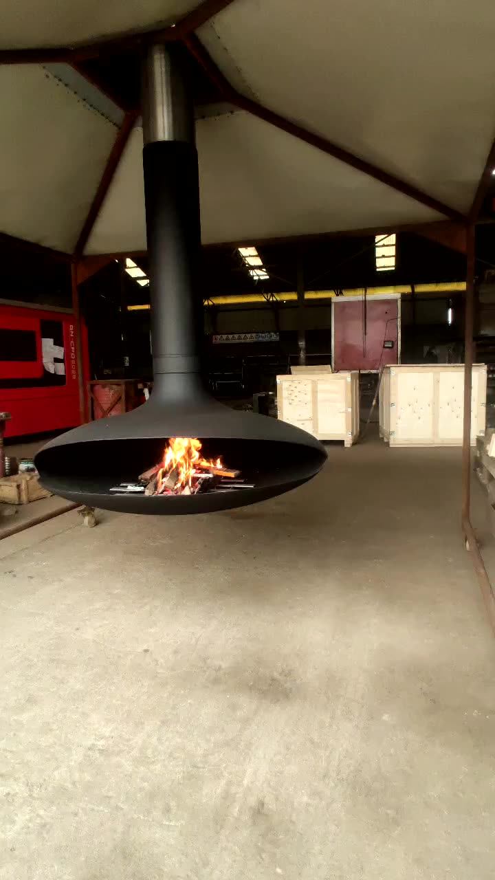 Ufo-shape Hotel Europe Decorative Wood Burning Stove Hanging Suspended ...
