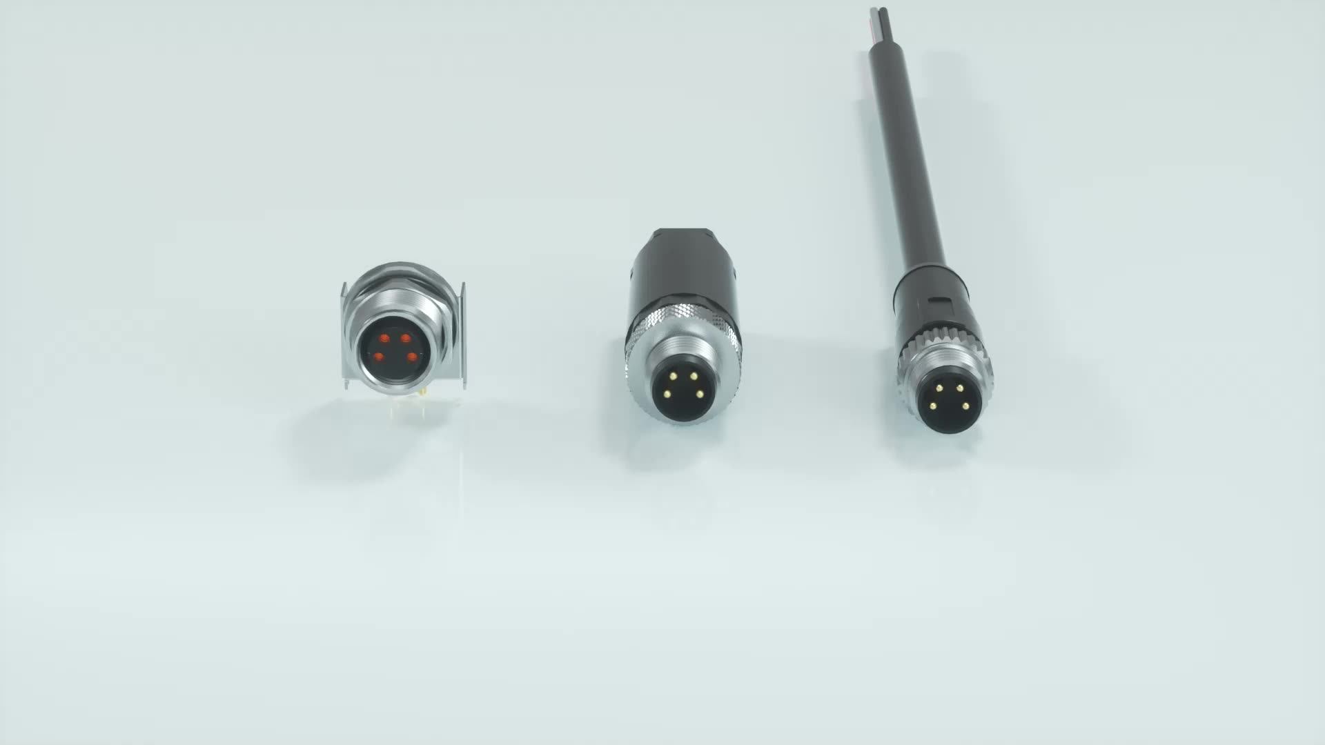 Industrial Waterproof Aviation Ip67 M8 Angled Back Mount Socket M8 ...