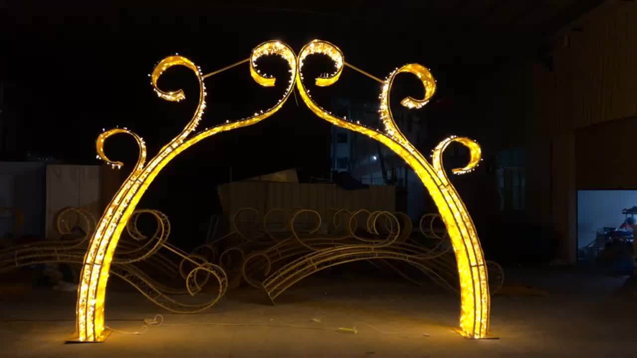 Toprex Decor Wholesale Outdoor Led Light Up Metal Gold Wedding Arches ...