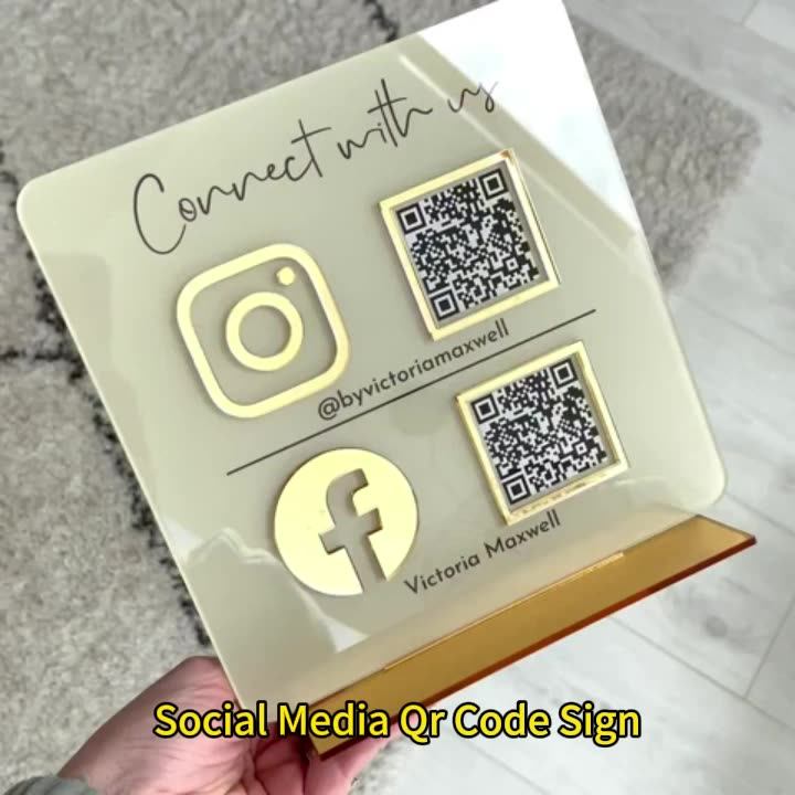 Custom Acrylic Table Signage Qr Code Acrylic Display Stand Beauty Salon ...