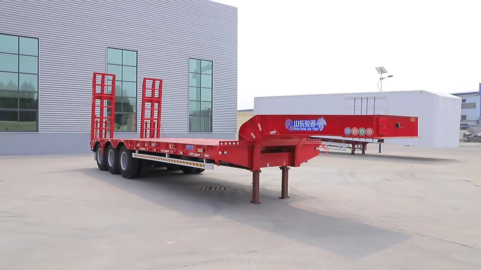 Chenlu 13m 3-axle 60 Ton Lowbed Semi-trailer 60 Ton Low Loader Bed ...