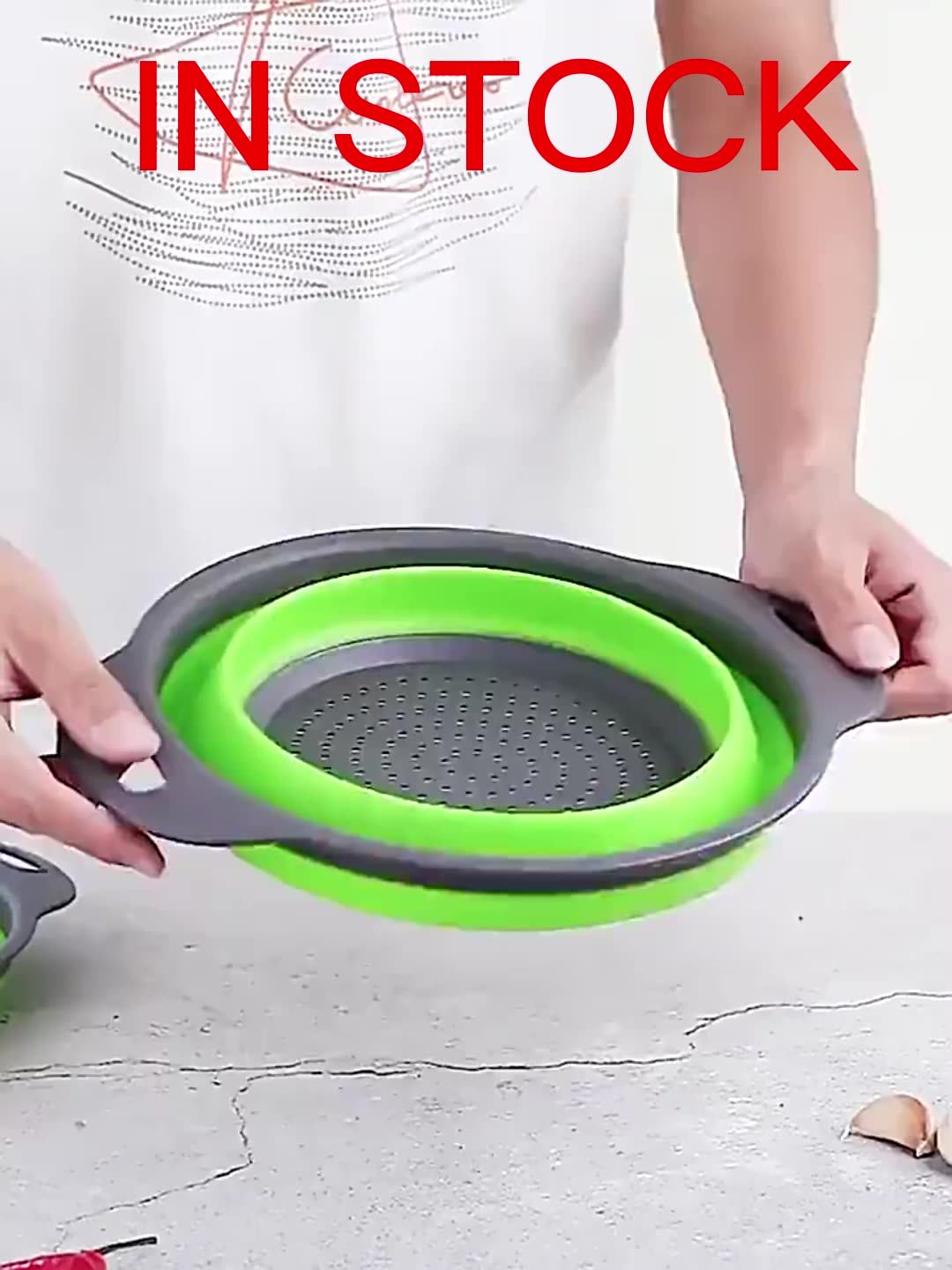 Foldable Strainer Drain Basket Organizer Collapsible Storage Vegetable ...