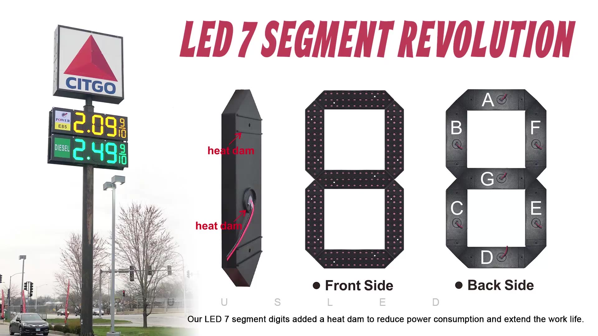 48 Inch Led Digital Segment Board With Red Color - Buy Indoor Digital ...