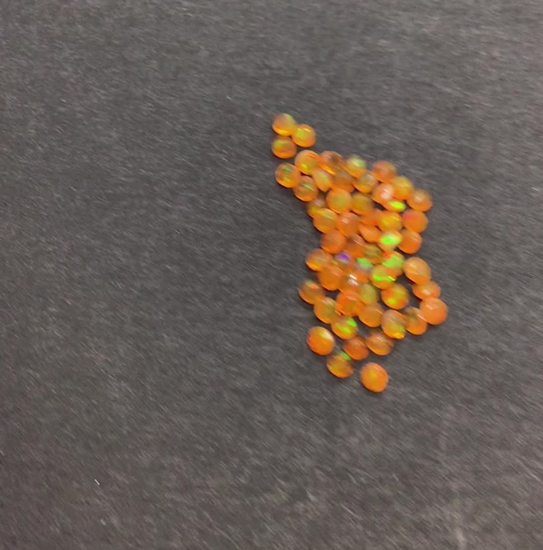 5mm Round Ethiopian Orange Opal Cut Faceted Natural Loose Gemstone ...