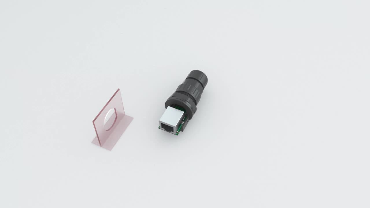 Ip68 Rj45 24awg Shielded Panel Mount Female Waterproof Quick Connector ...