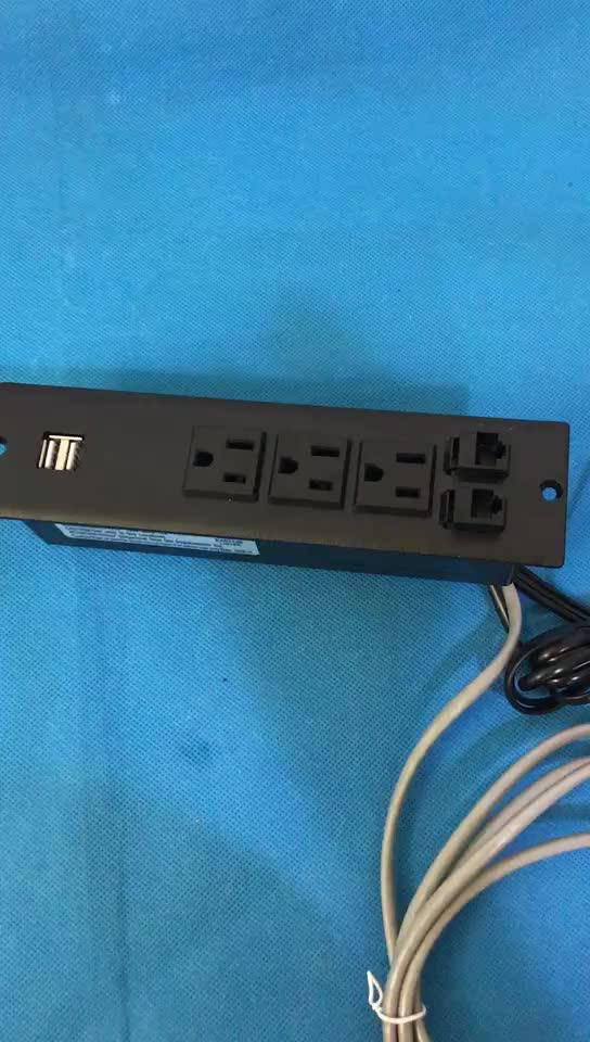 Us Power Plug Recessed Desk Usb Power Outlet With Network Telephone ...