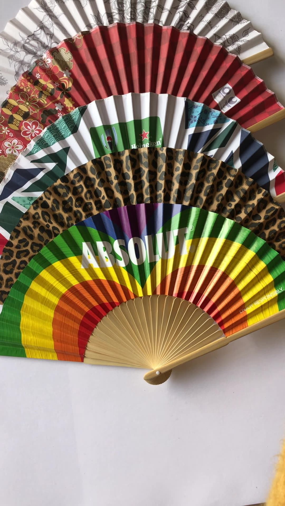 Personalized Bamboo Paper Fan Full Color Printing - Buy Paper Fan Full ...