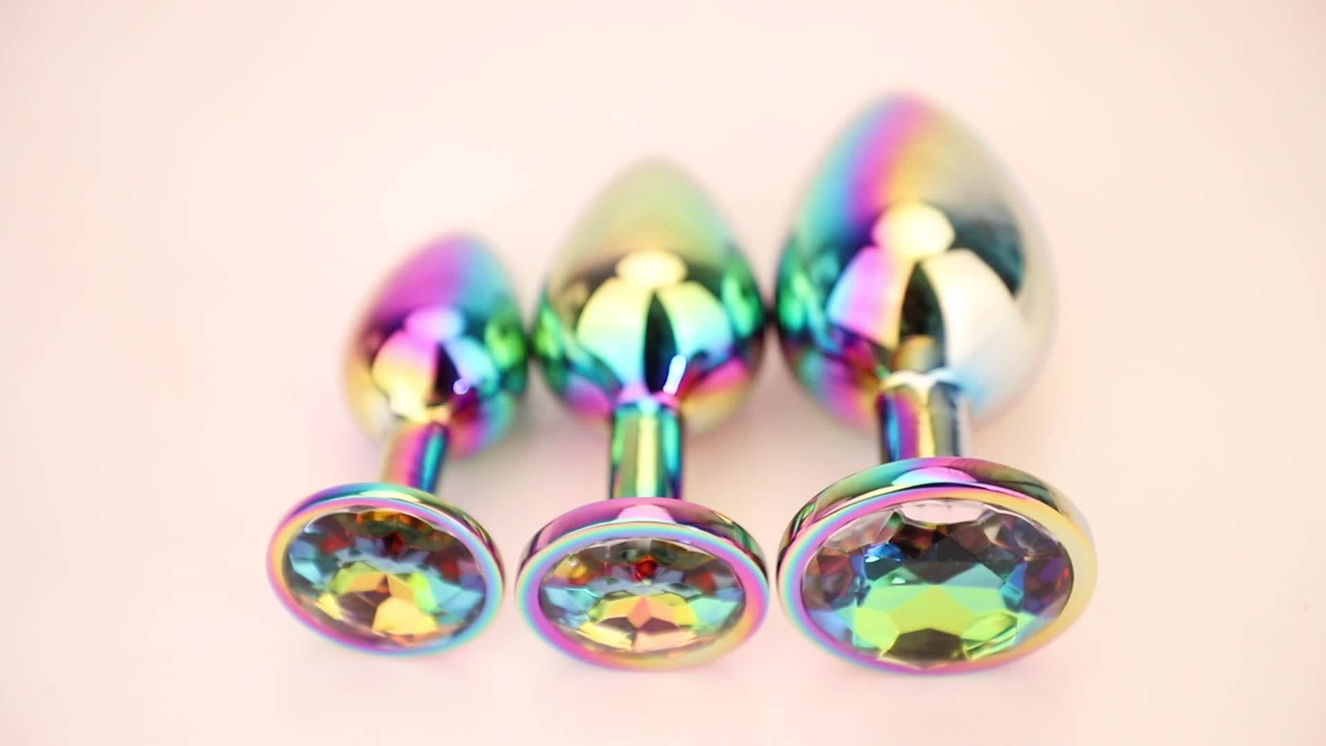 Runyu Erotic Toy Metal Small Plug Anal Sex Rainbow Jewel Butt Plug Toys ...