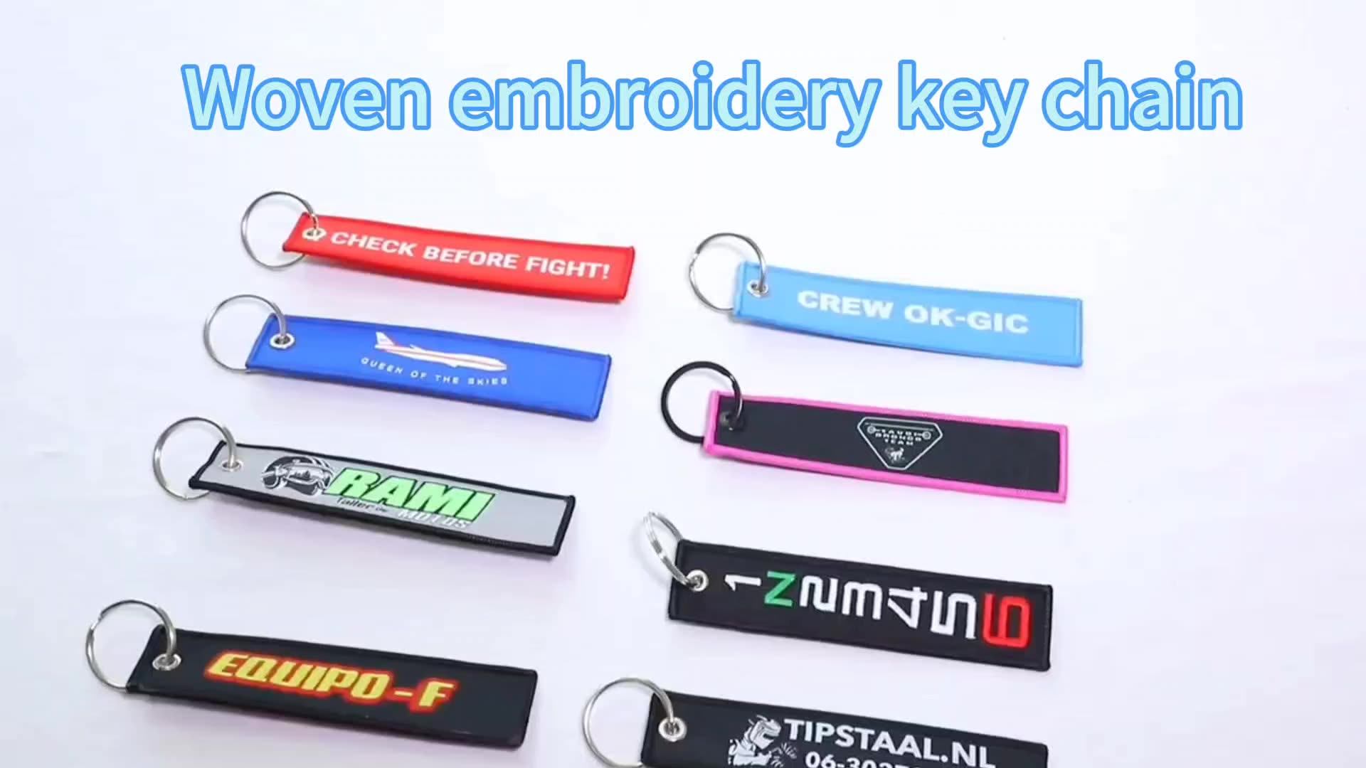 Factory Custom Wholesale Motorbike Car Anime Woven Embroidered Key ...