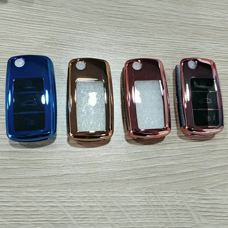 Key Fob Cover For Volkswagen Flip Key Fob Case For Vw Jetta Passat Golf ...