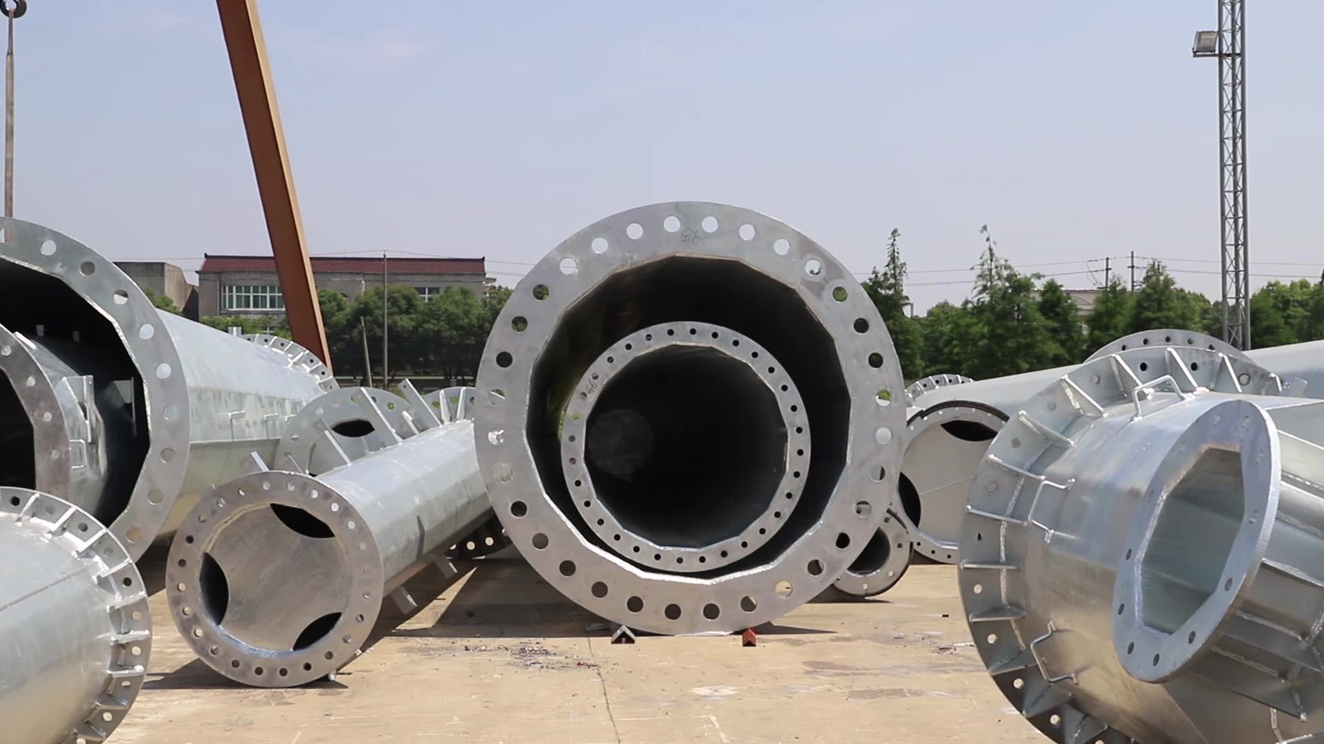 Galvanized Substation Steel Round Poles Towers And Lattice Masts ...