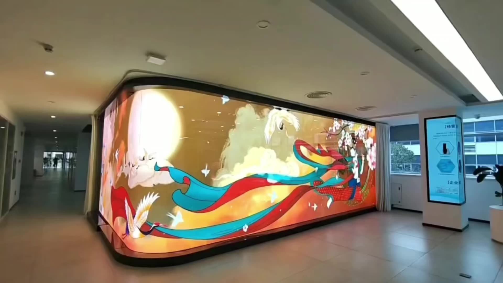 Led Holographic Invisible Transparent Screen Install On Glass Player 3d ...