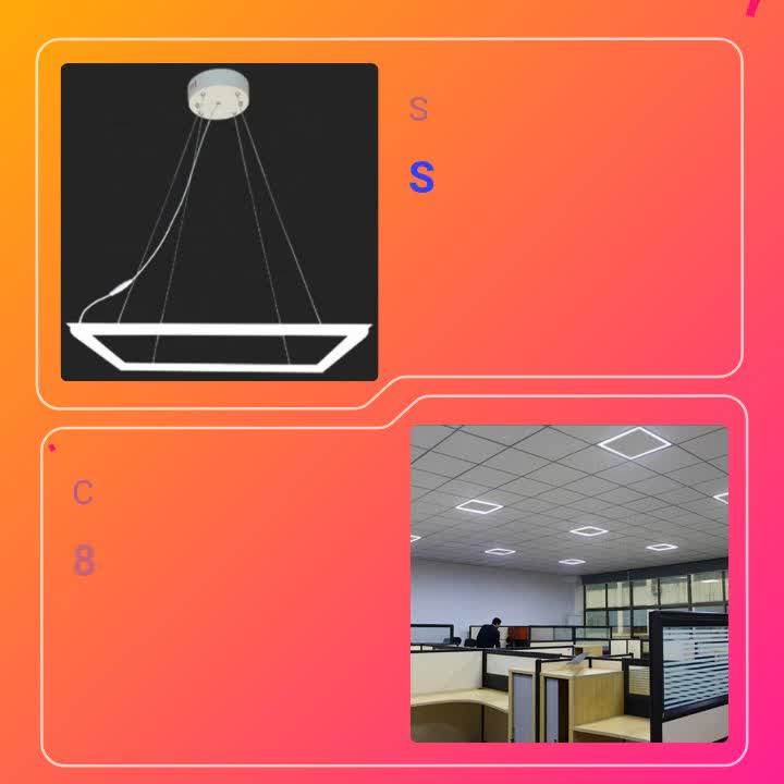 Suspended Surface Mounted Hanging Square Flat Led Panel Lighting High ...