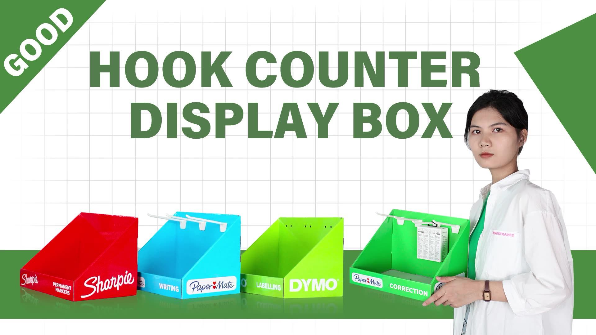 Custom Retail Small Cardboard Counter Top Trays Display Box Hook Paper ...