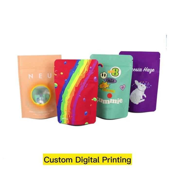 Custom Digital Printing Stand Up Pouch Child Resistant Ziplock Food Bag ...