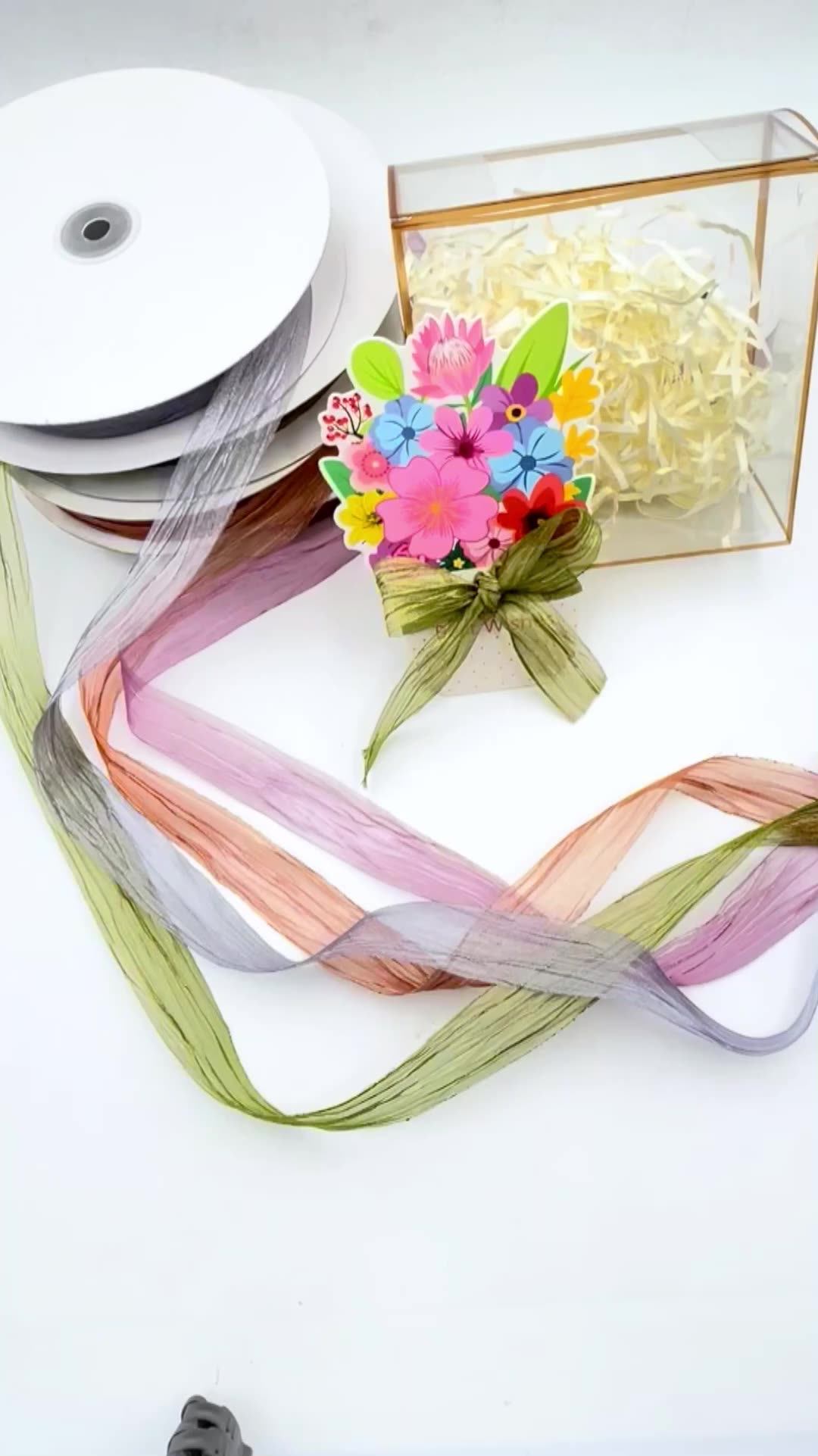 Gordon Ribbons 1" Cut Edge Sweet Ruffled Curling Organza Ribbon Wrinkle ...