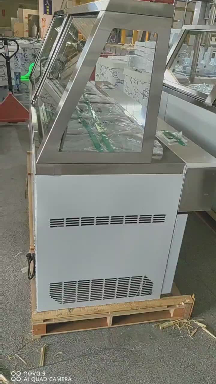 Commercial Food Buffet Counter With Bench Fridge Electric Food Warmer ...