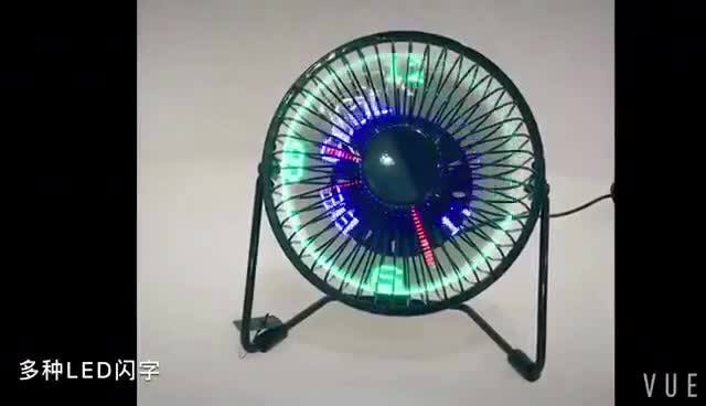 Desktop Usb Led Clock Fan Usb Light Fan Desk Message Fan With ...