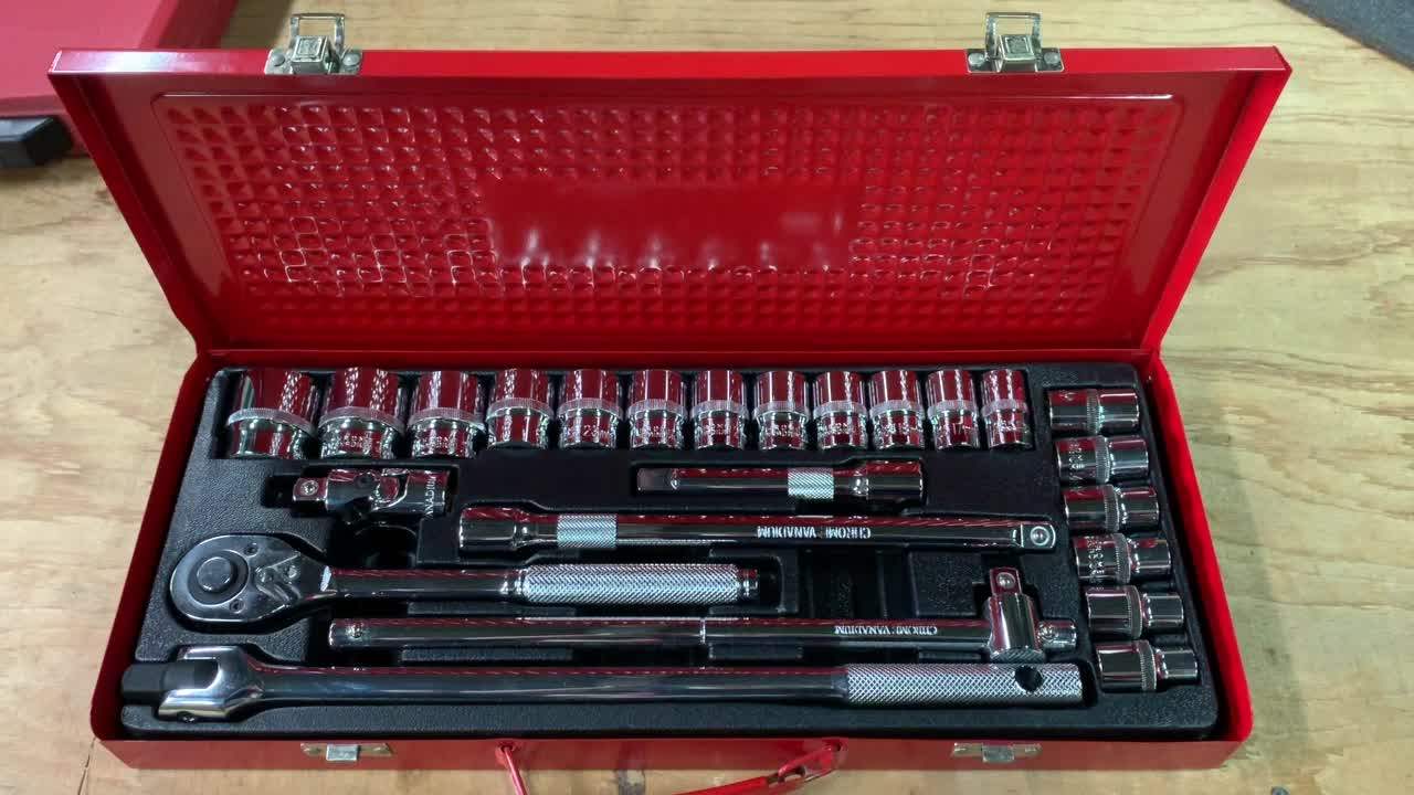 Taiwan 12 Inch 24pcs Ratchet Socket Wrench Set Auto Tool Case - Buy Cr-v Spanner E Socket Wrench ...