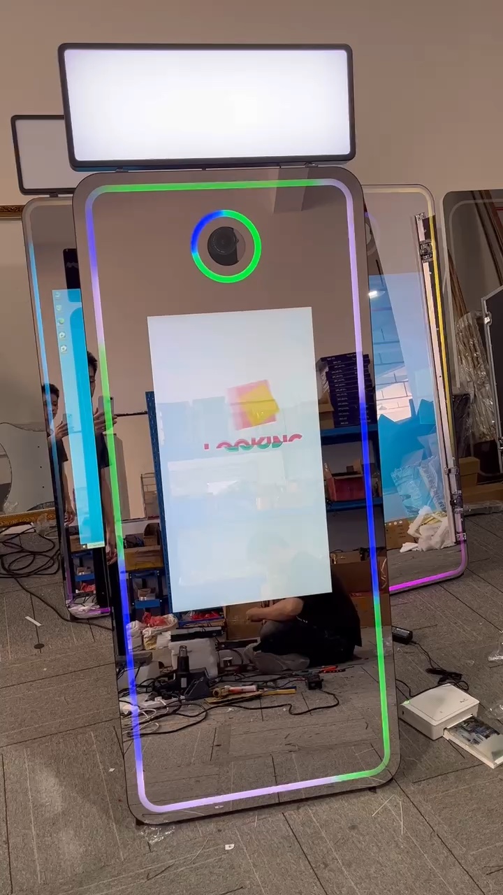 Buying A Photo Booth 32'' Selfie Magic Photo Mirror Booth Camera Printer Optional Wedding Mirror ...