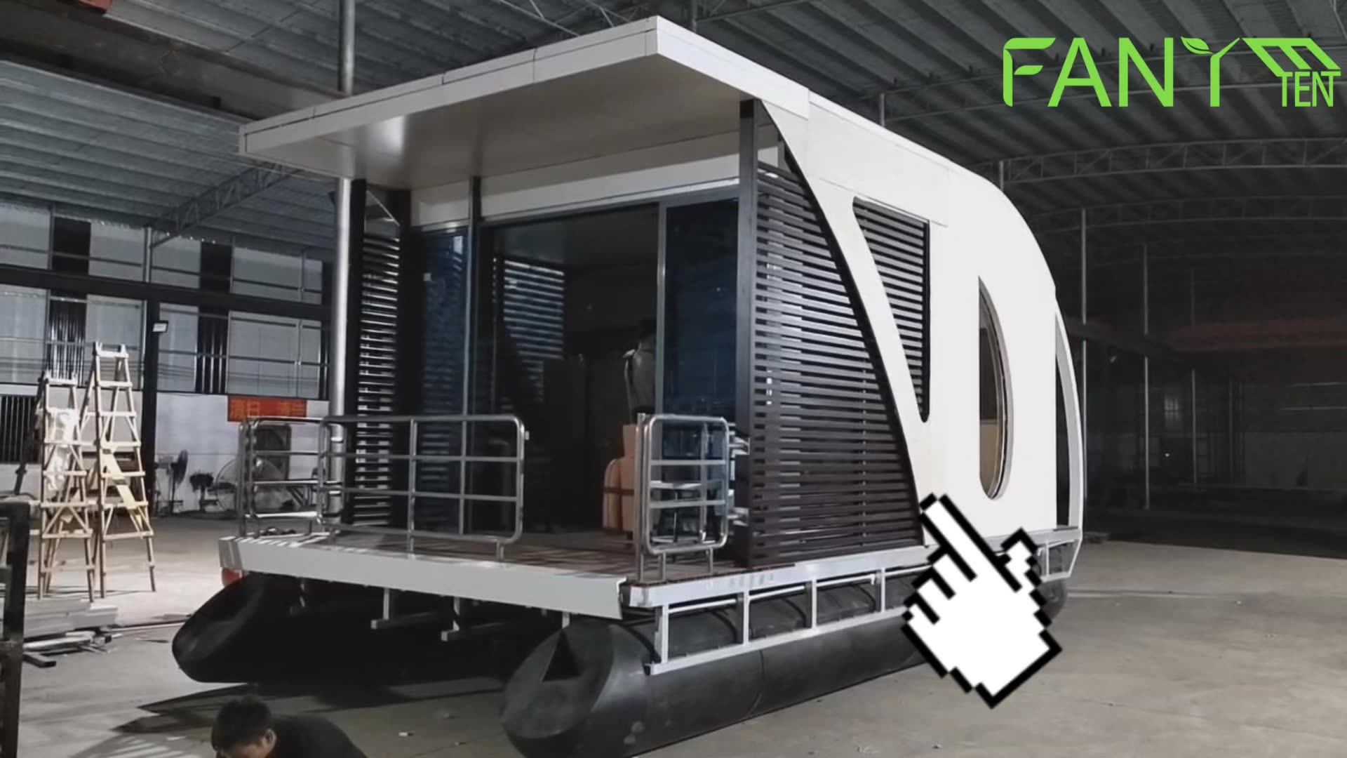 Fanye New Design Steel Pontoon House Boat 26ft Luxury Floating Welded ...