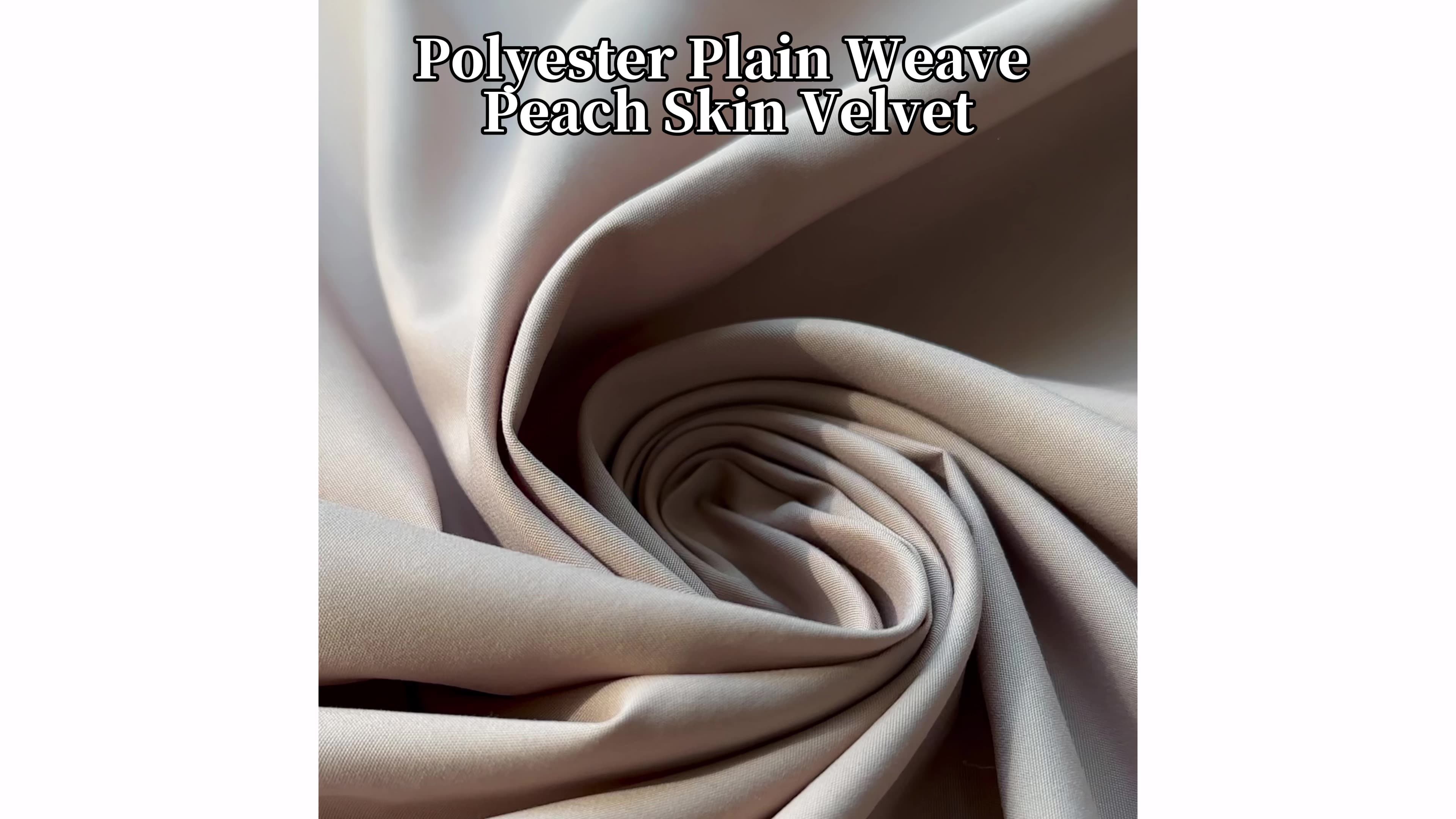 100 Polyester 75d*200d Micro Fibre Plain Weave Peach Skin Fabric For ...