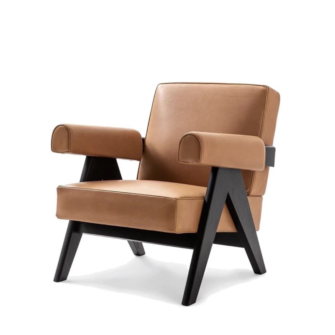 Wabi Sabi Modern Wooden Chair Japandi Lounge Leisure Home Accent Arm ...