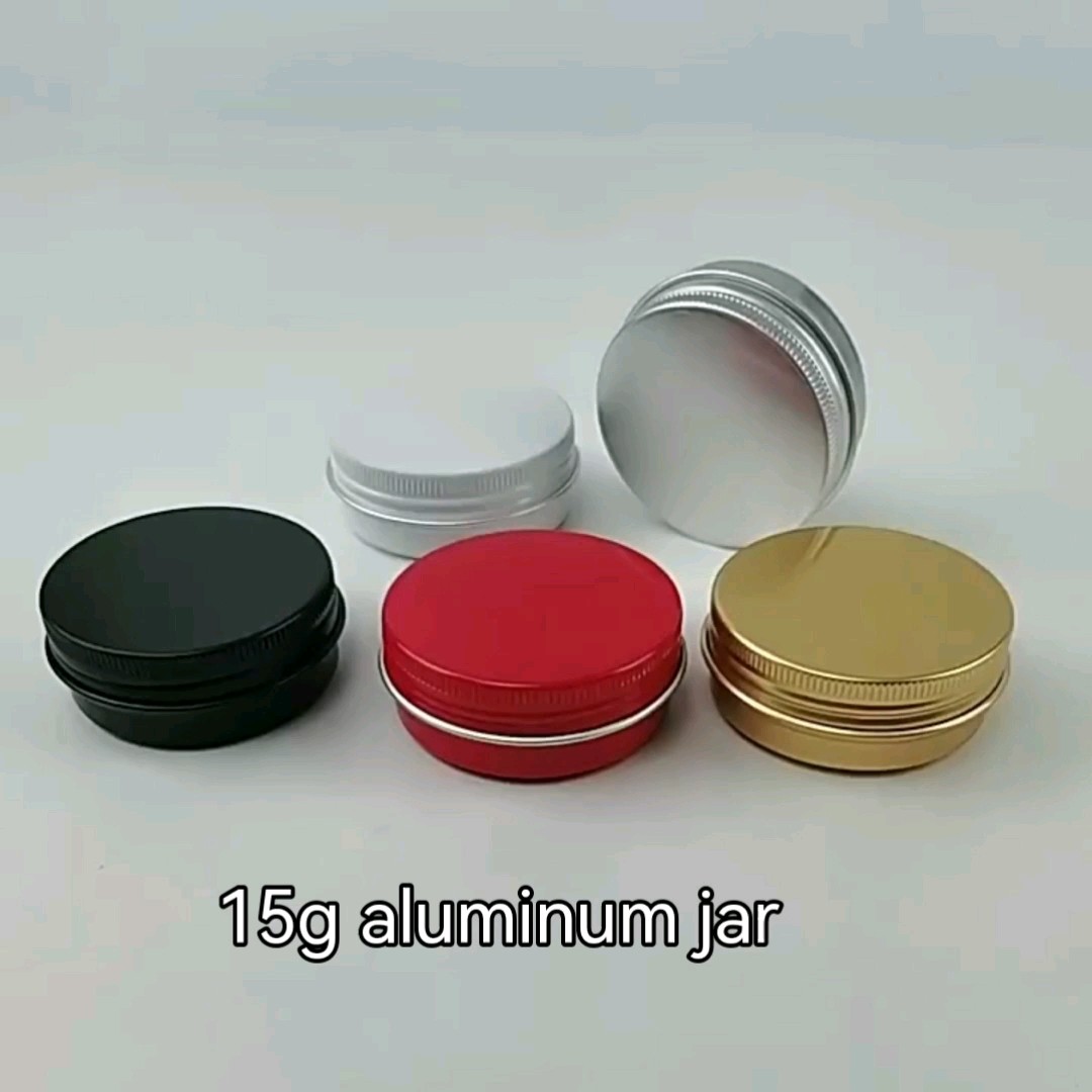 2oz Silver Black Gold Empty Aluminum Tin Jar Round Metal Storage ...