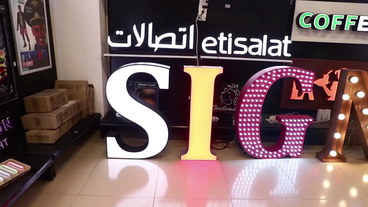 Wall Mounted Led Outdoor Display Channel Letter Signboard Giant Led ...