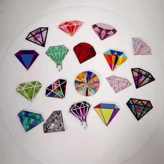 Hot Sale 18 Sheets/bag Transparent Diamond Shaped Stickers Wholesale ...