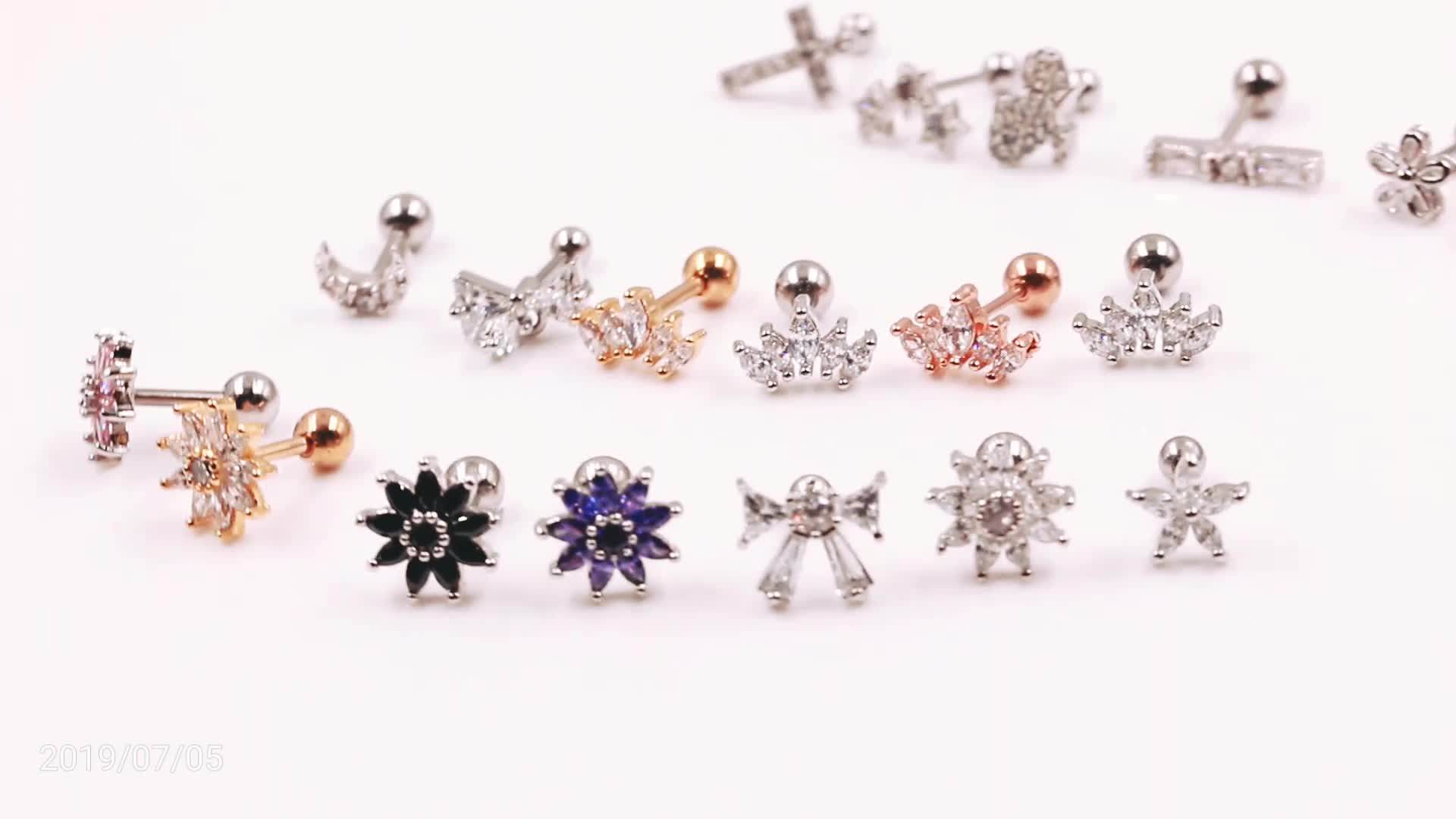 Ready To Ship Stainless Steel Helix Conch Anti-tragus Rook Ear Piercing ...